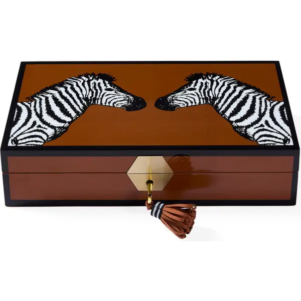 Jonathan Adler Zebra Lacquer Jewelry Box - Brown