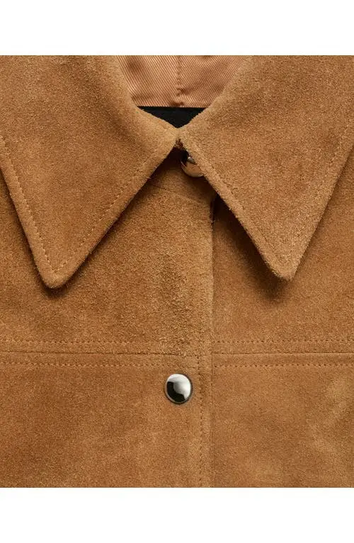 Mango Patch Pocket Suede Jacket