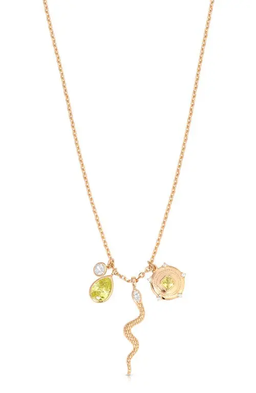 Ettika Serpent Radiance Charm Necklace - Peridot