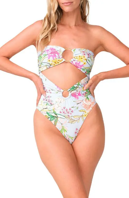 PQ SWIM Ring Strapless One-piece Swimsuit - Floret