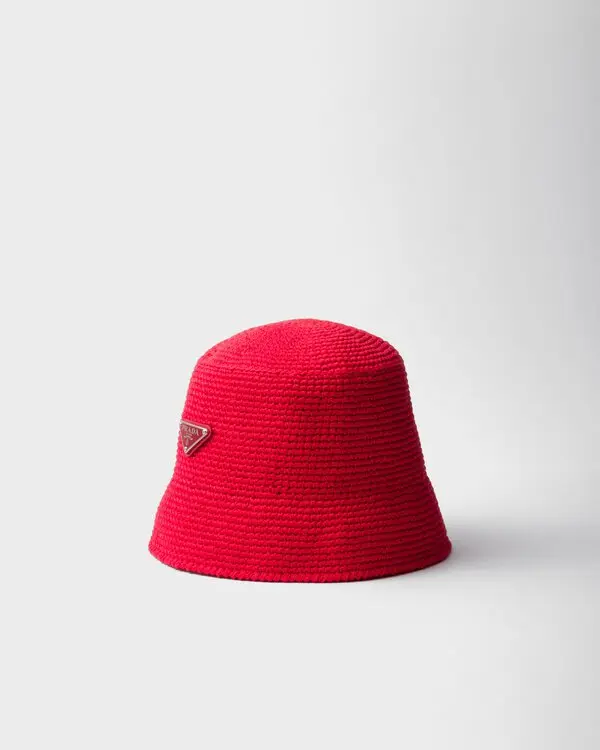 Prada Crochet Bucket Hat - Red