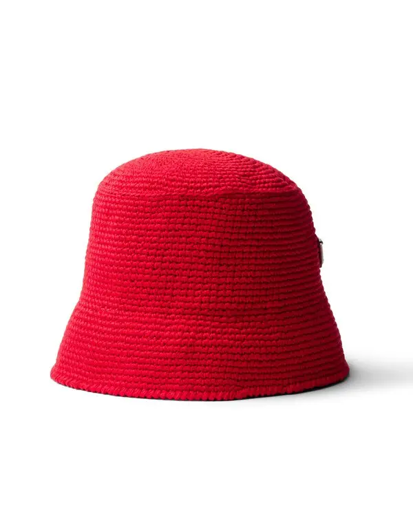 Prada Crochet Bucket Hat - Red