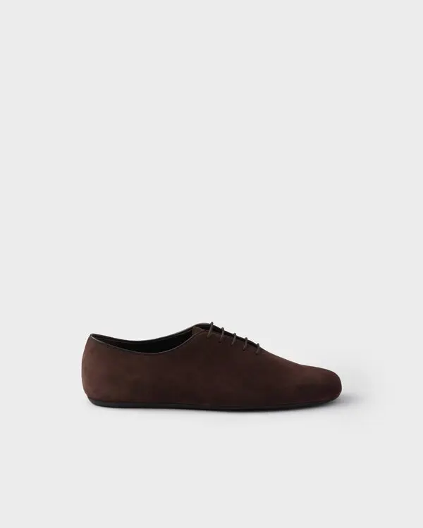 Prada Suede Laced Shoes - Dark Brown