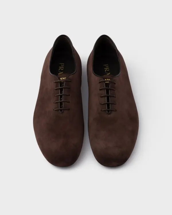 Prada Suede Laced Shoes - Dark Brown