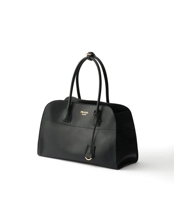 Prada Leather Tote Bag - Black