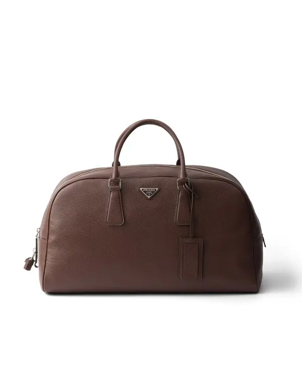 Prada Leather Duffle Bag - Brown