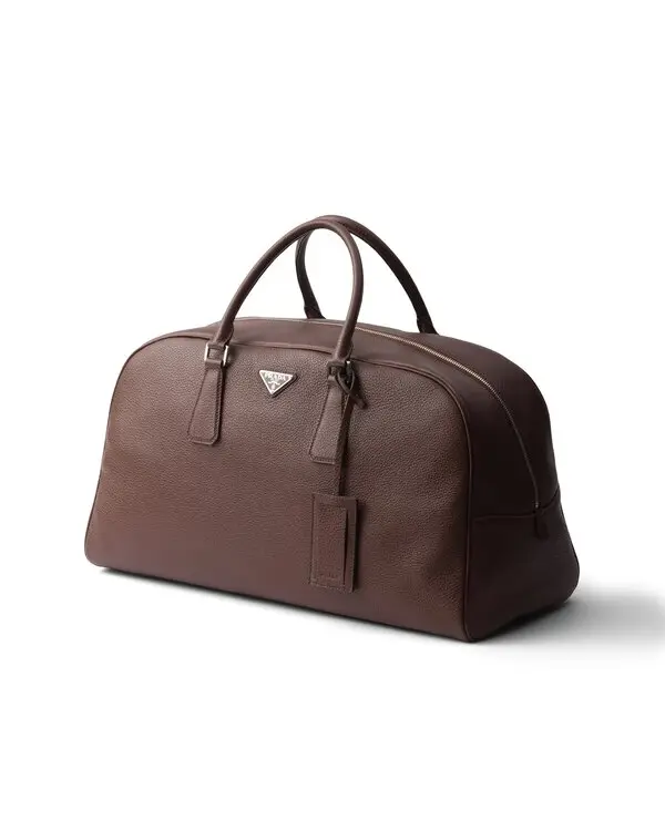 Prada Leather Duffle Bag - Brown
