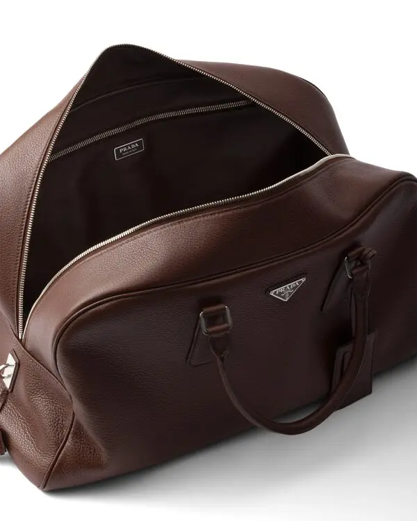Prada Leather Duffle Bag - Brown