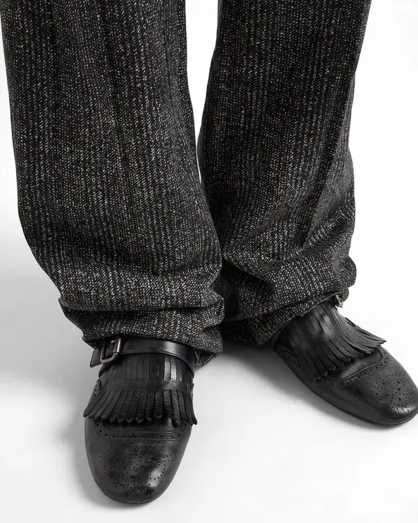 Prada Shuffle Antiqued Leather Mules - Black