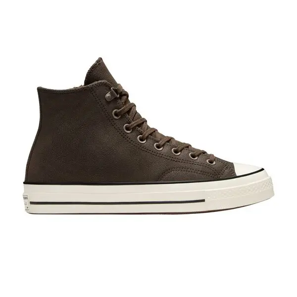 CONVERSE Chuck 70 High Distressed Leather Sneakers - Brown