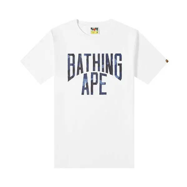 A BATHING APE Color Camo Nyc Logo Tee - White