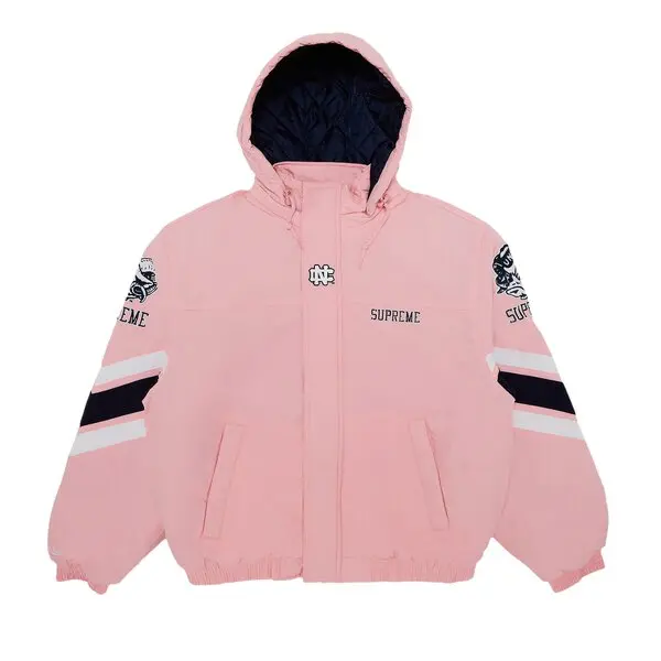 Supreme X Mitchell & Ness Ncaa Hooded Stadium Jacket - Pink