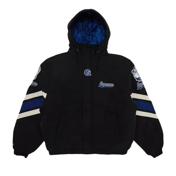 Supreme X Mitchell & Ness Ncaa Stadium Jacket - Black | Editorialist