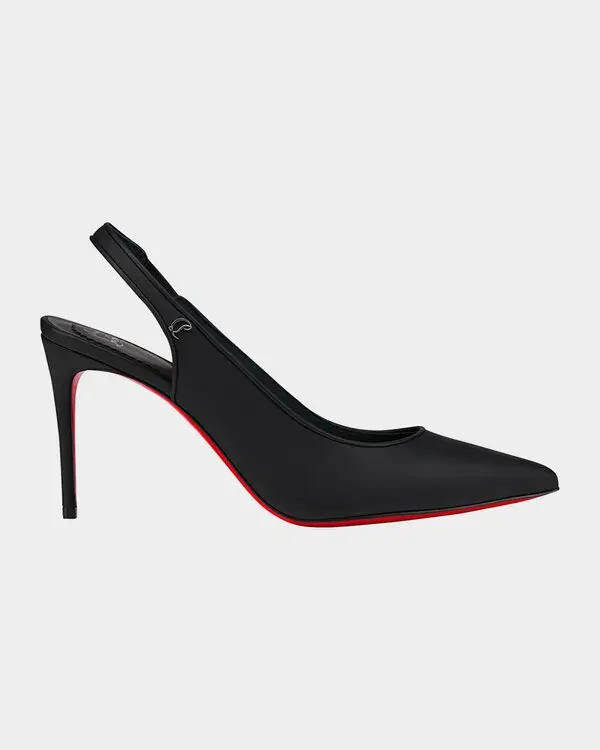 CHRISTIAN LOUBOUTIN 85mm Sporty Kate Leather Slingback Pumps - Black