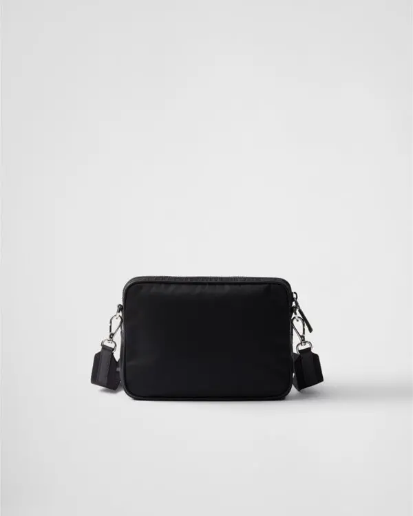 Prada Re-nylon And Saffiano Leather Shoulder Bag - Black
