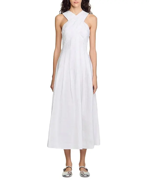 Sandro Pleated Maxi Dress