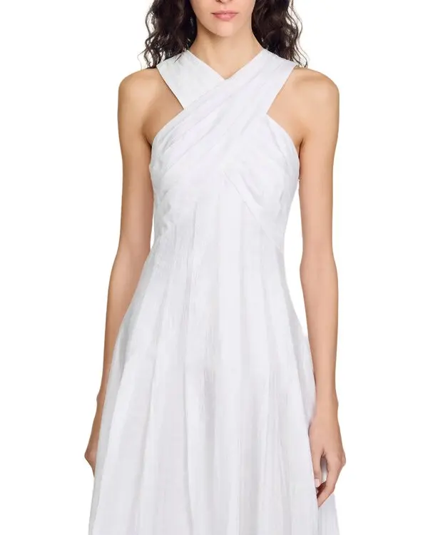 Sandro Pleated Maxi Dress