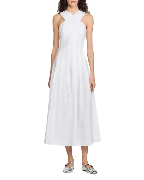Sandro Pleated Maxi Dress