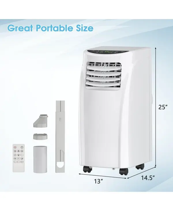 MECALE 8000 Btu Portable Air Conditioner With Sleep Mode And Dehumidifier Function