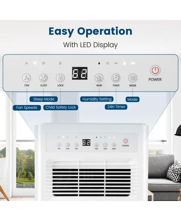 VOLENCA 32 Pints/day Portable Quiet Dehumidifier For Rooms Up To 2500 Sq. Ft