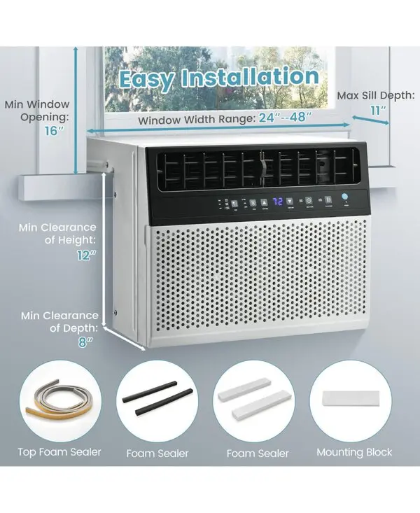 MECALE 12000 Btu Window Air Conditioner With Handy Remote