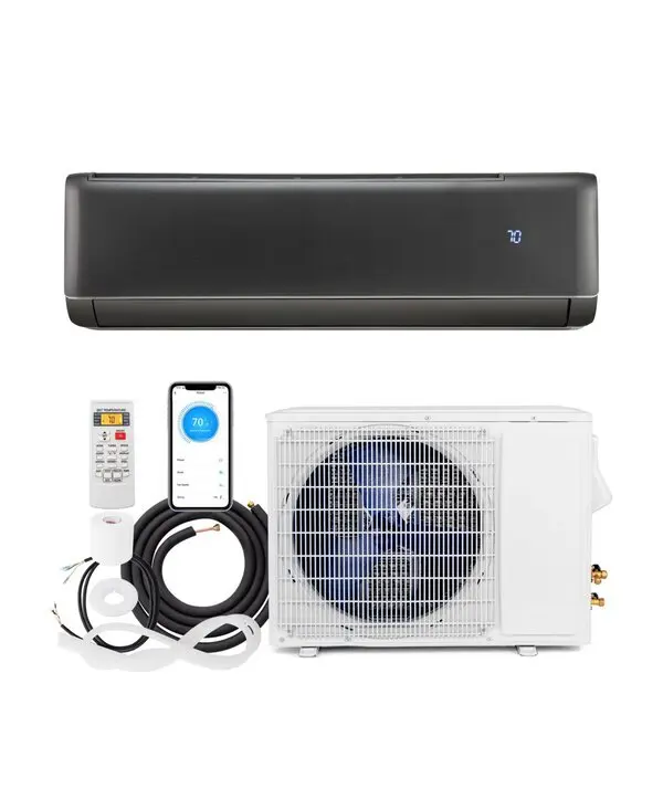 MECALE Energy Star Certified 12000 Btu 21 Seer2 208-230v Mini Split Air Conditioner And Heater Gray - Black
