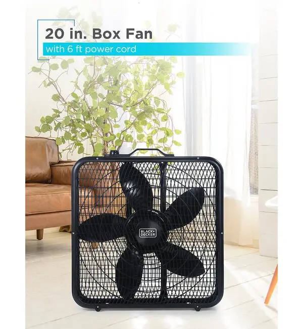 BLACK + DECKER Decker 20” Box Fan With 3 Speed Settings