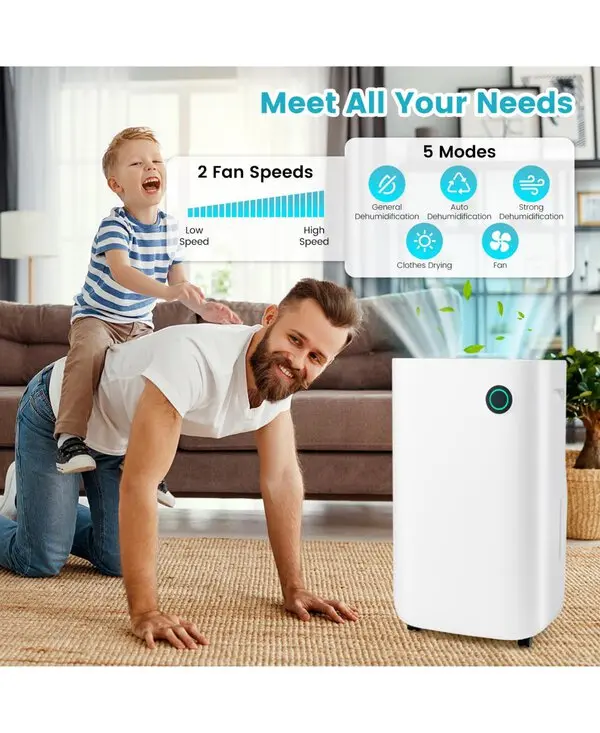 VOLENCA 4500 Sq. Ft Dehumidifier With 5 Modes And 3-color Indicator Light