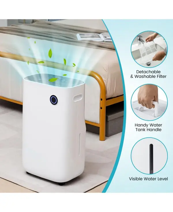 VOLENCA 4500 Sq. Ft Dehumidifier With 5 Modes And 3-color Indicator Light