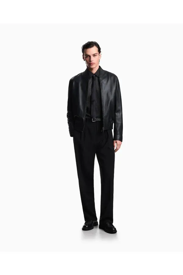 Emporio Armani Asv Lyocell Shirt With All-over Micro-pattern Print