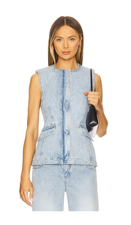 Simkhai Charley Sleeveless Button-up Top