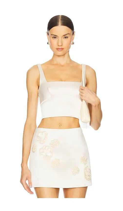 L'academie Ori Sateen Cropped Top