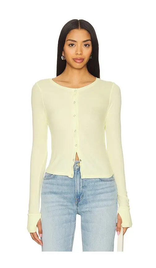Michael Lauren Vesca Snap Front Tee - Yellow