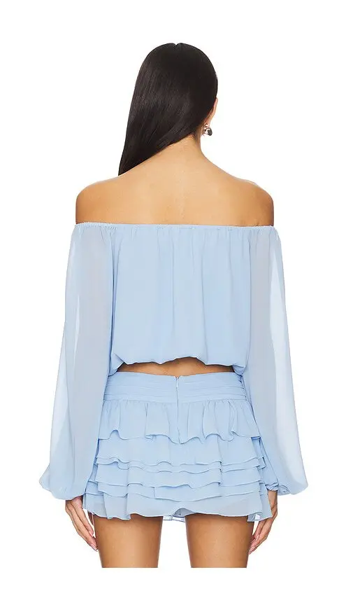 Amanda Uprichard Dallas Off-shoulder Blouse - Blue