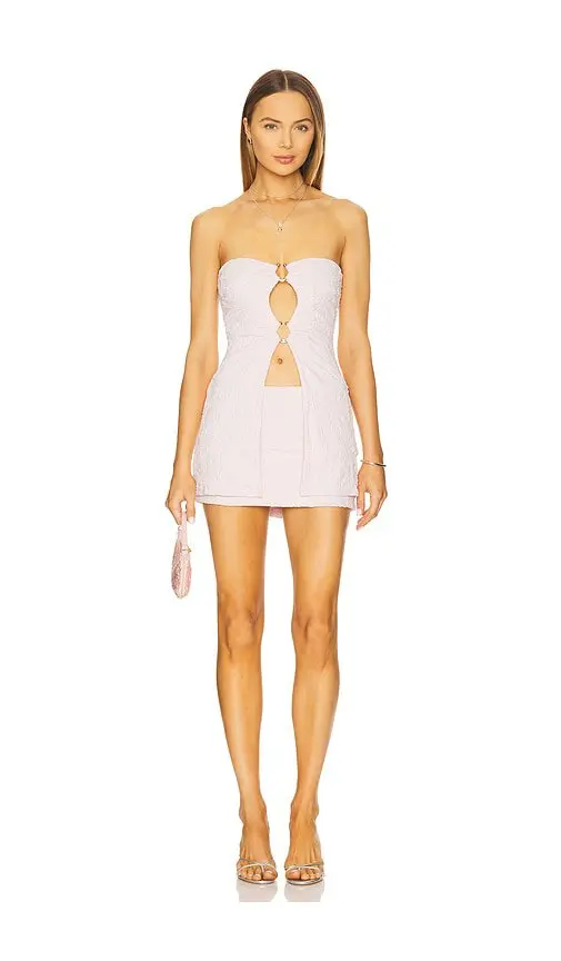 Devon Windsor Strapless U-wire Accent Knit Crepe Top - Blush