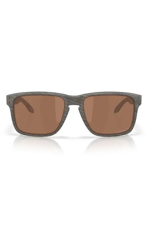 Oakley 61mm Prizm™ Polarized Rectangle Sunglasses - Light Wood