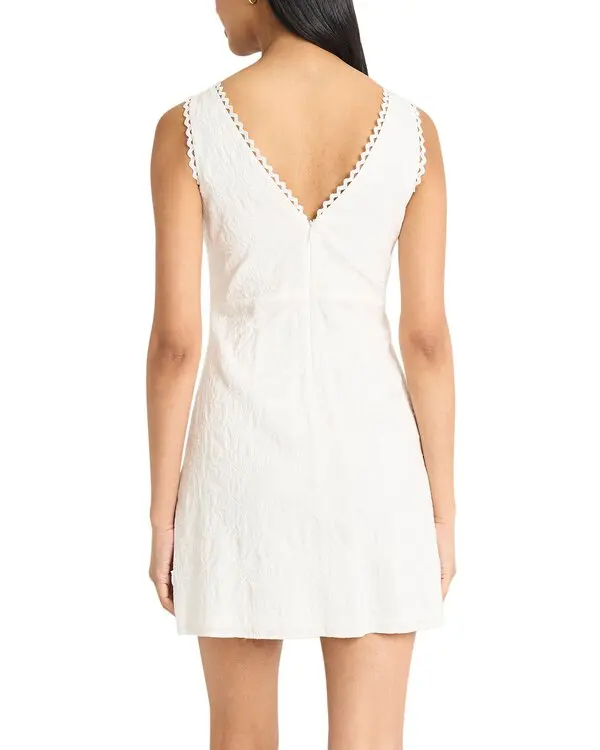 THE GOOD JOURNEY V Neck Crochet Trim Mini Dress