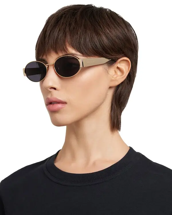 Marc Jacobs Oval Sunglasses - Gold/gray