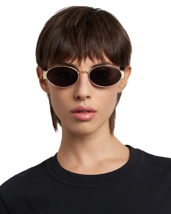 Marc Jacobs Oval Sunglasses - Gold/gray