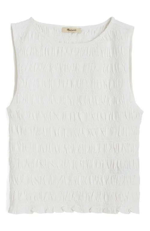Madewell Smocked Tank Top - White