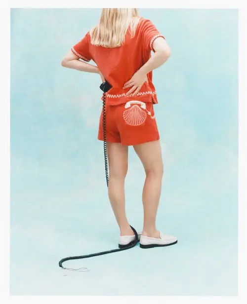 TOMBOLO Lobster Landline Cabana Crop Cut Shirt