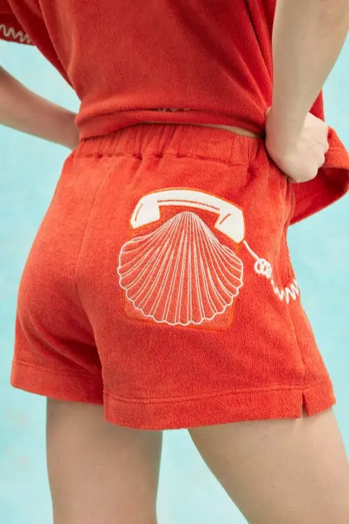 TOMBOLO Lobster Landline Cabana Crop Cut Shirt