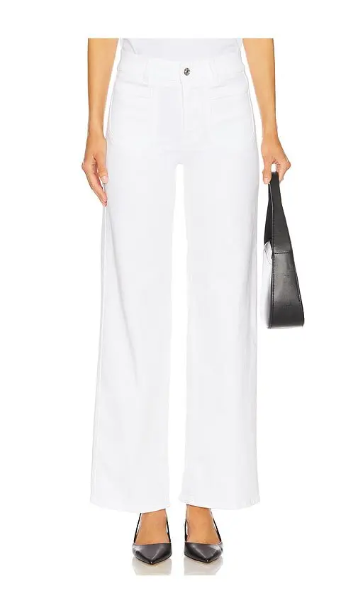 FRAME Le Slim Palazzo Modernist Pocket Jeans - White