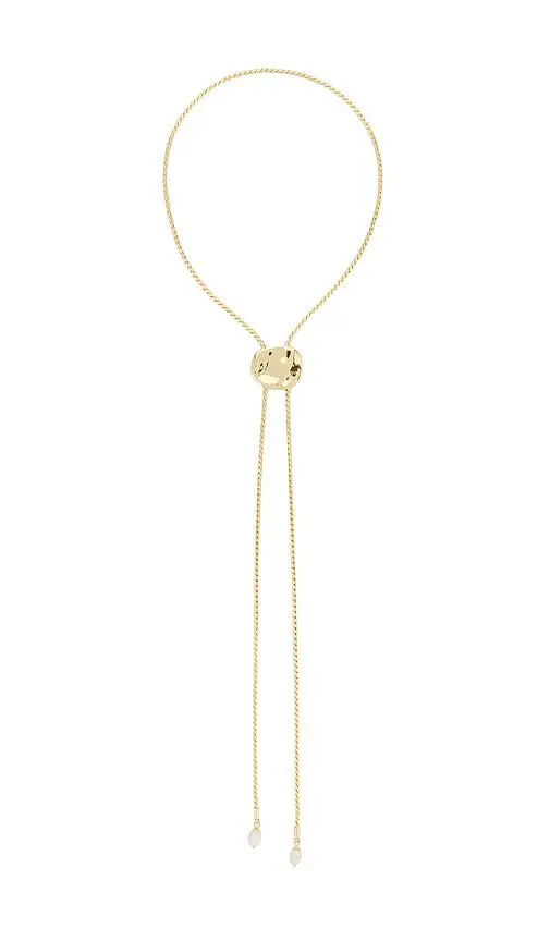 Ettika Liquid Lux Bolo Lariat Necklace - Clear Crystal & Gold