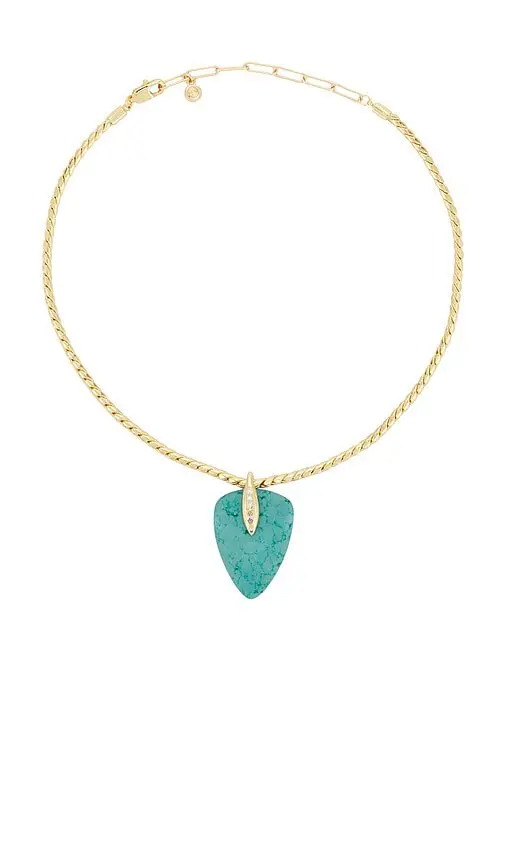 Ettika Twisted Turquoise Pendant Necklace - Turquoise & Gold