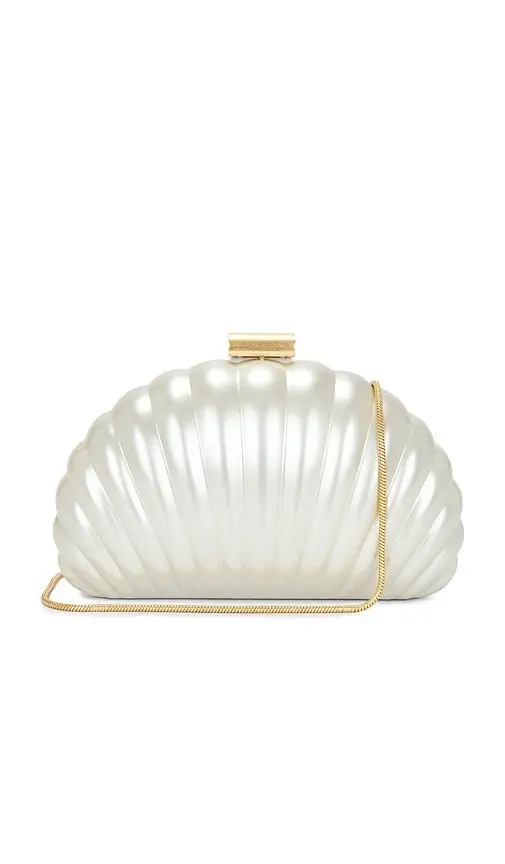 Simkhai Monet Pearlized Shell Clutch - Ivory