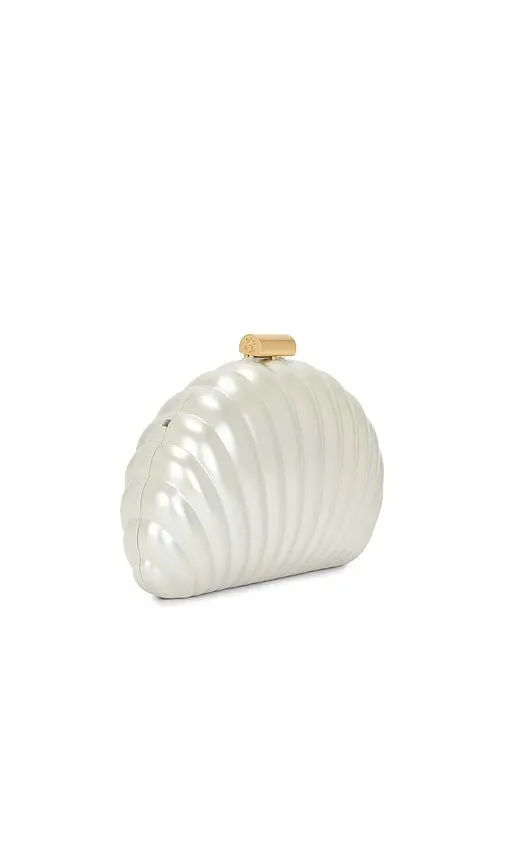 Simkhai Monet Pearlized Shell Clutch - Ivory