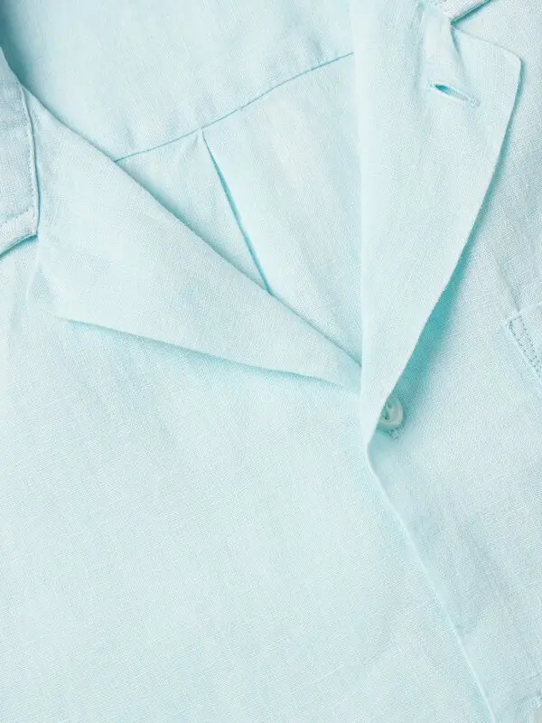 Vilebrequin Charli Camp-collar Linen Shirt - Blue