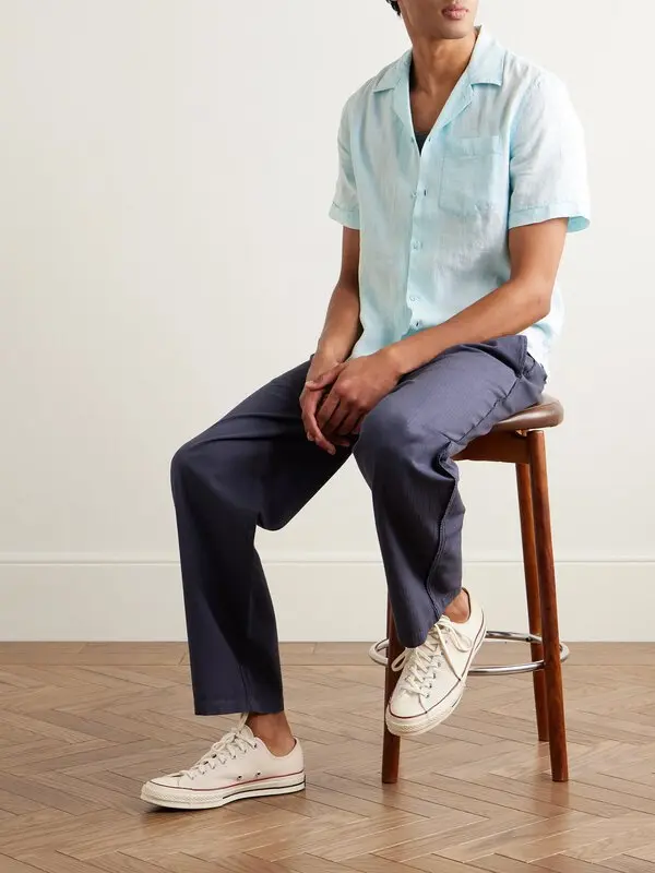 Vilebrequin Charli Camp-collar Linen Shirt - Blue