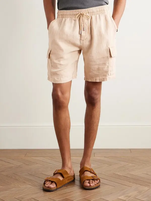 Vilebrequin Baie Straight-leg Linen Cargo Shorts - Brown